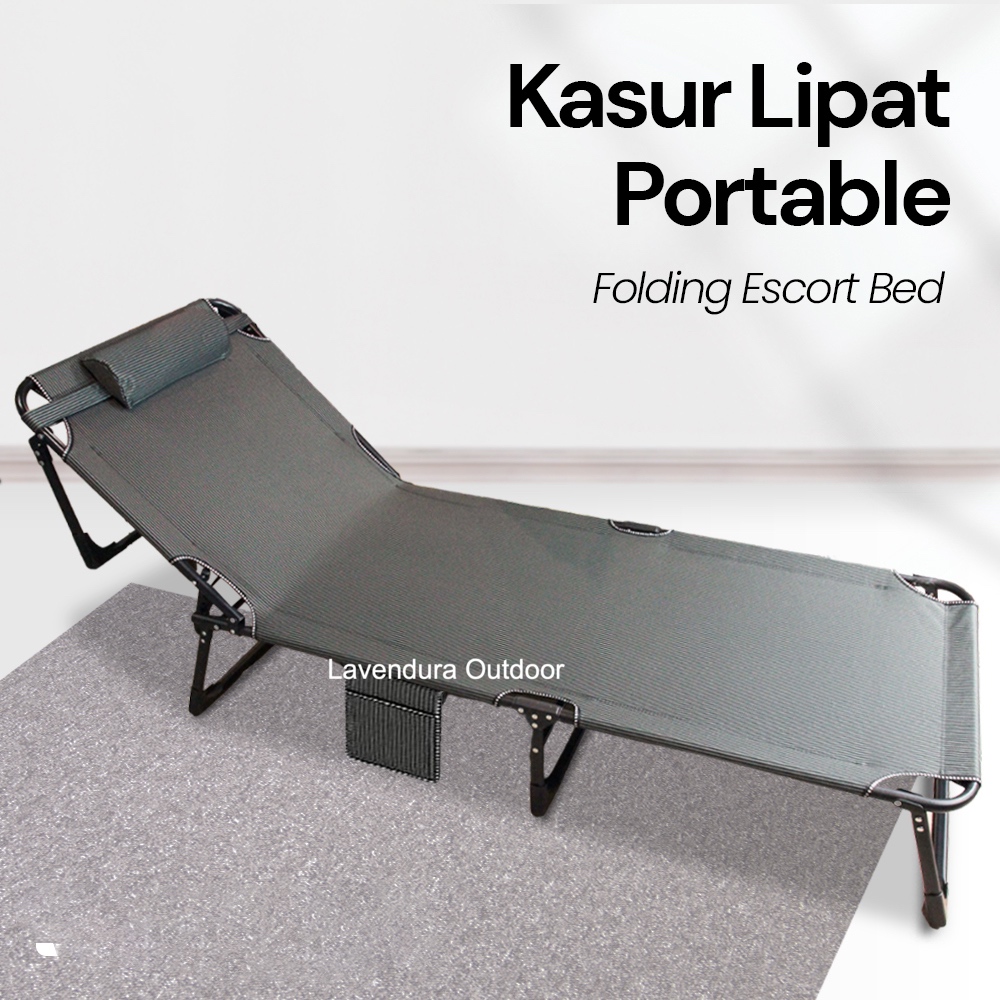 Jual Zero Gravity Kursi Kasur Lipat Portable Folding Escort Bed Black ...