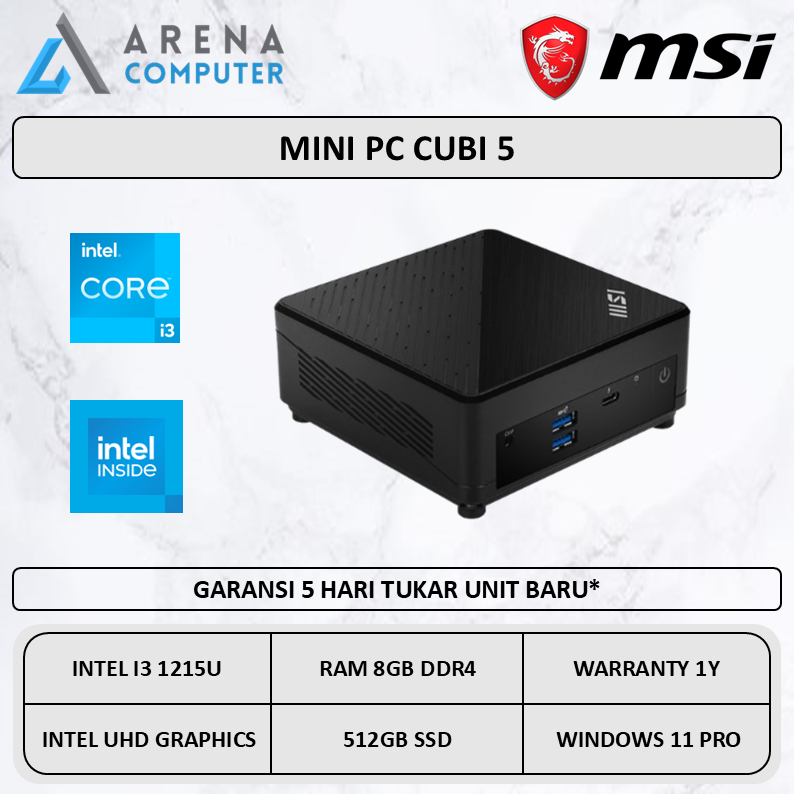Jual MSI Mini PC Cubi 5 Intel i3 1215u 8GB 512GB W11 Pro | Shopee Indonesia