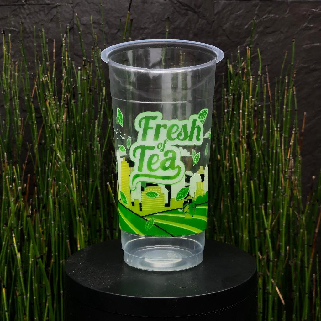 Jual Gelas sablon es teh jumbo 22 oz motif fresh of tea | Shopee Indonesia