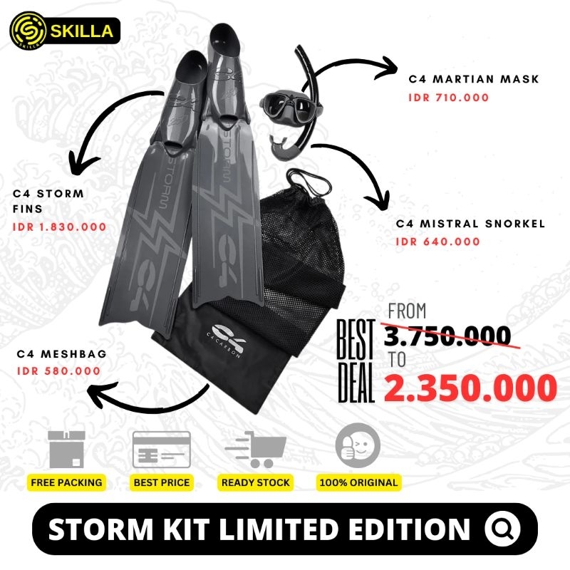 Jual C4 Storm Kit Freediving Spearfishing | Shopee Indonesia