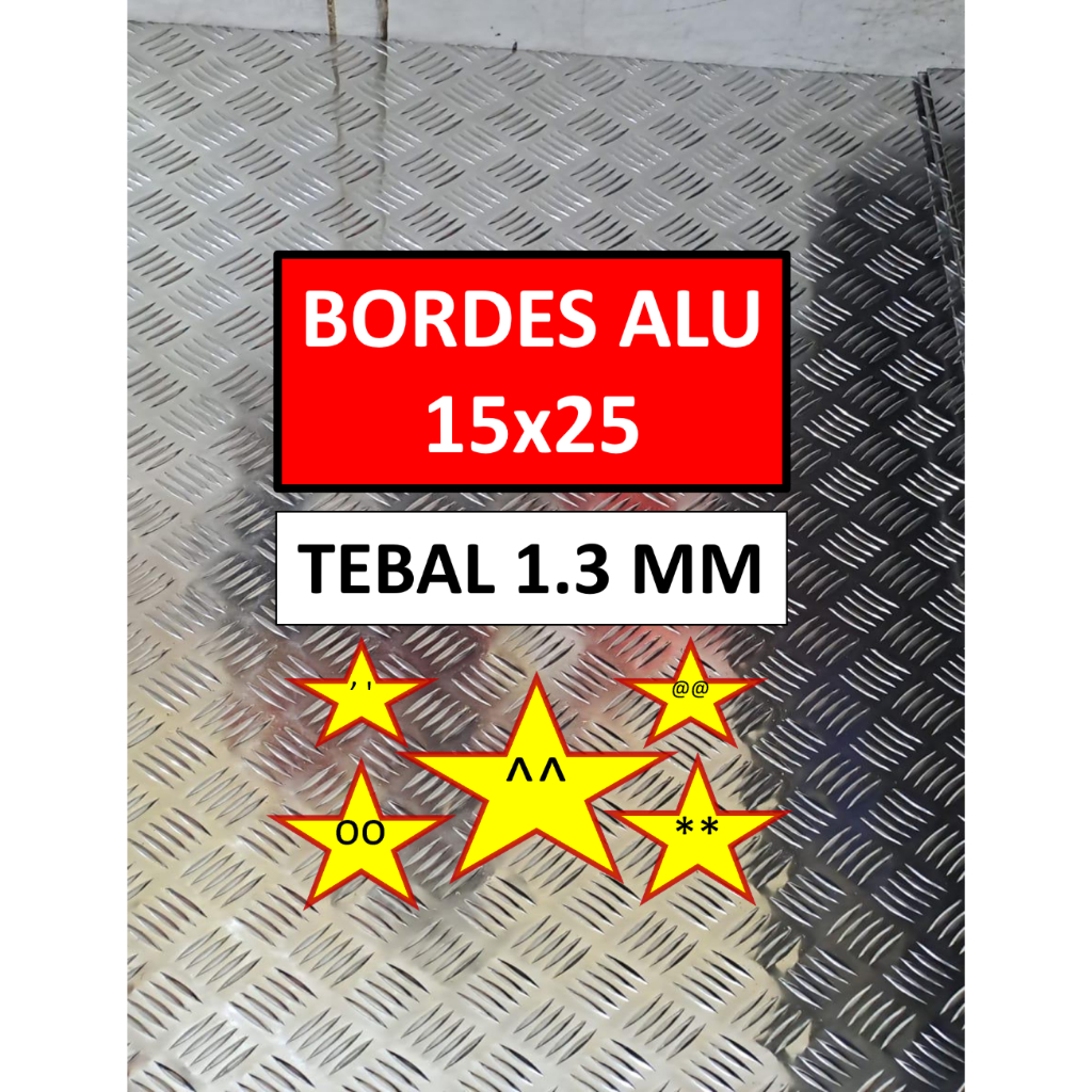 Jual Plat Bordes Alumunium - Size 15x25 cm - Tebal 1.3 mm Plus Kembang ...