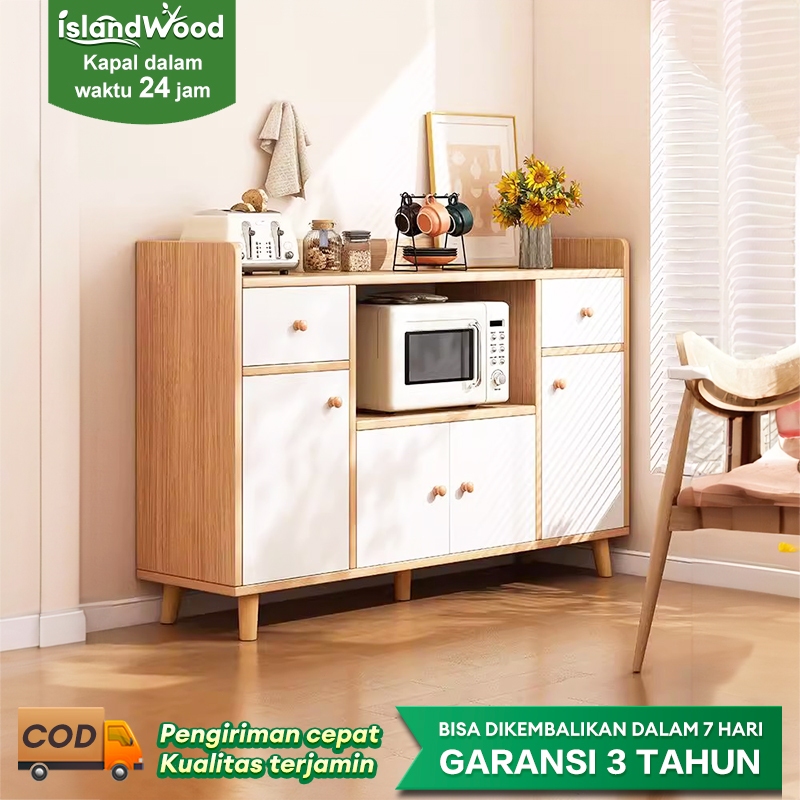 Jual Lemari Dapur Rak Dapur Kayu Rak Oven Microwave Lemari Piring Rak ...