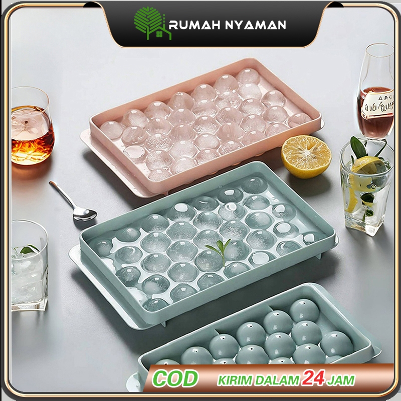 Jual Cetakan Es Batu Model Bulat 33 Lubang Buat Es Batu Jelly And Wadah ...