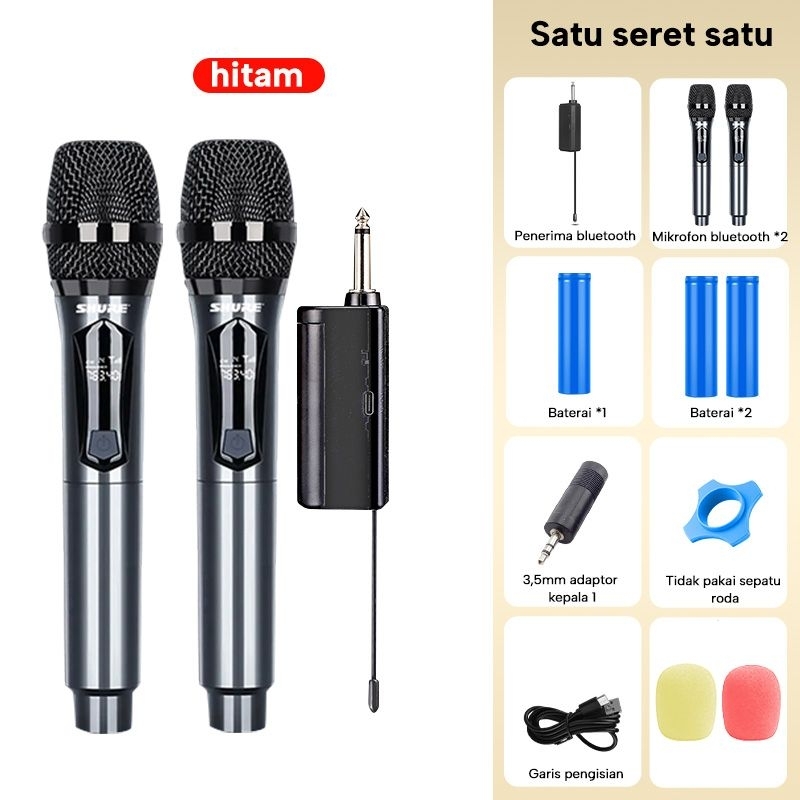 Jual SHURE 302 Mic Wireless Advance mic Karaoke tanpa kabel UHF ...