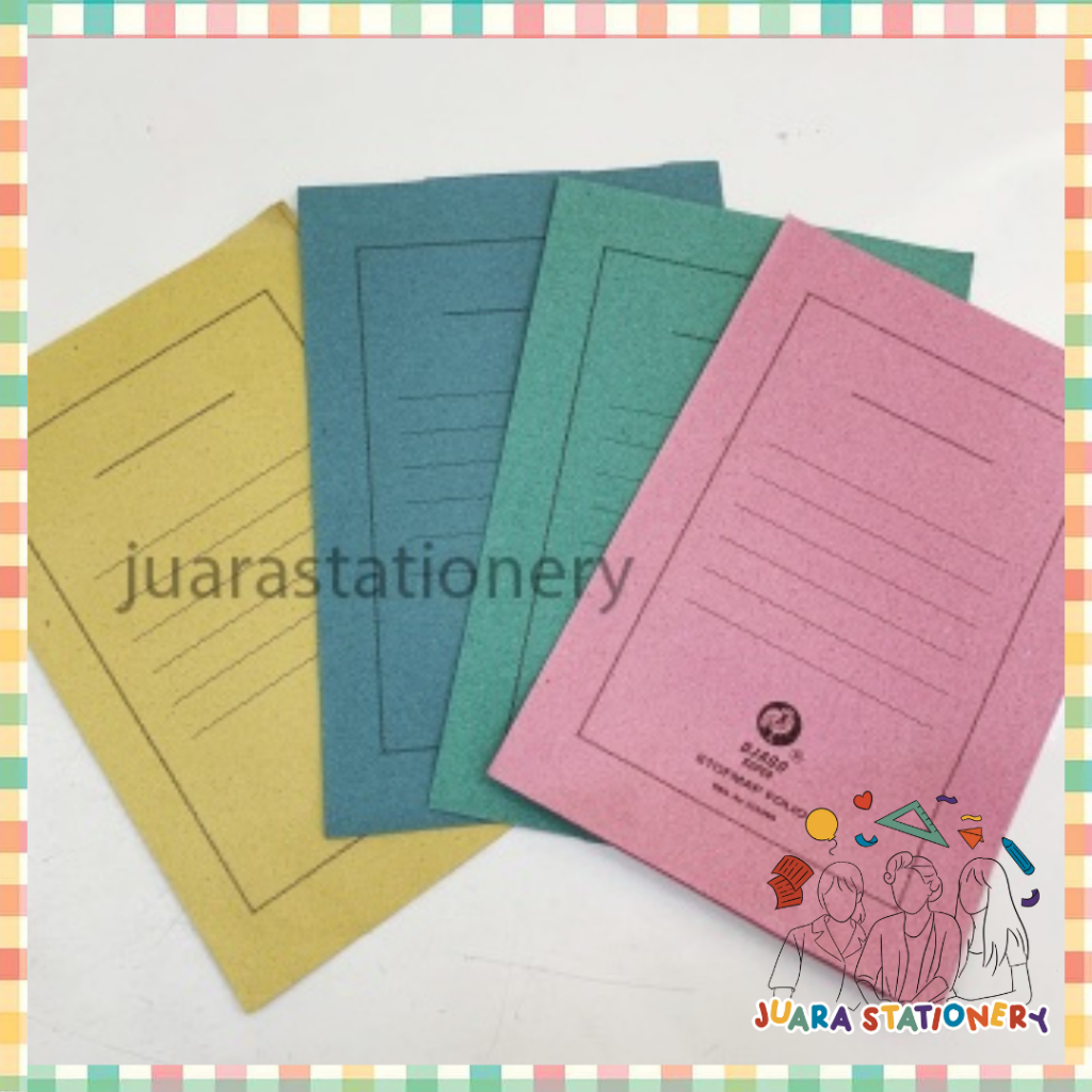 Jual Stop Map / Map Kertas Folio Kuning Hijau Biru Pink (TERMURAH ...