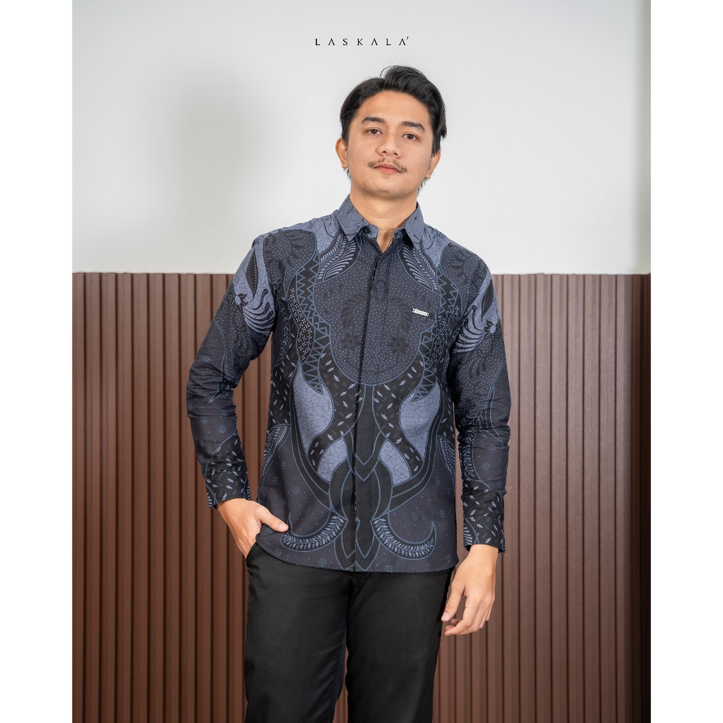 Jual Laskala Batik Premium Pramana Kemeja Batik Pria Slimfit Lengan ...