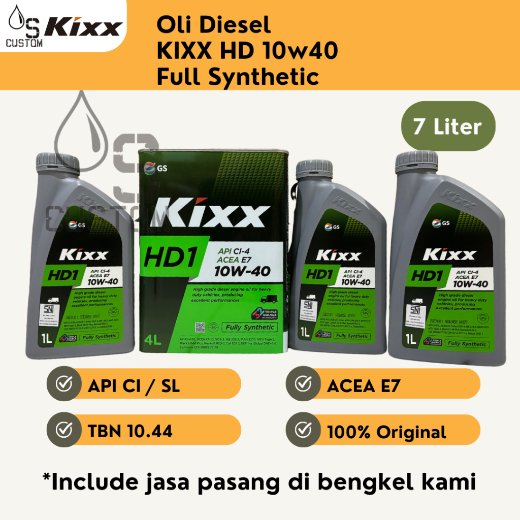 Jual Oli Diesel KIXX HD1 10w40 7L Full Synthetic | Shopee Indonesia