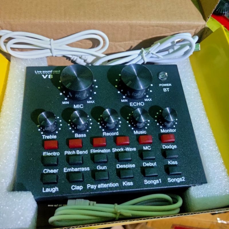 Jual Soundcard V8 live streaming karaoke recorder | Shopee Indonesia
