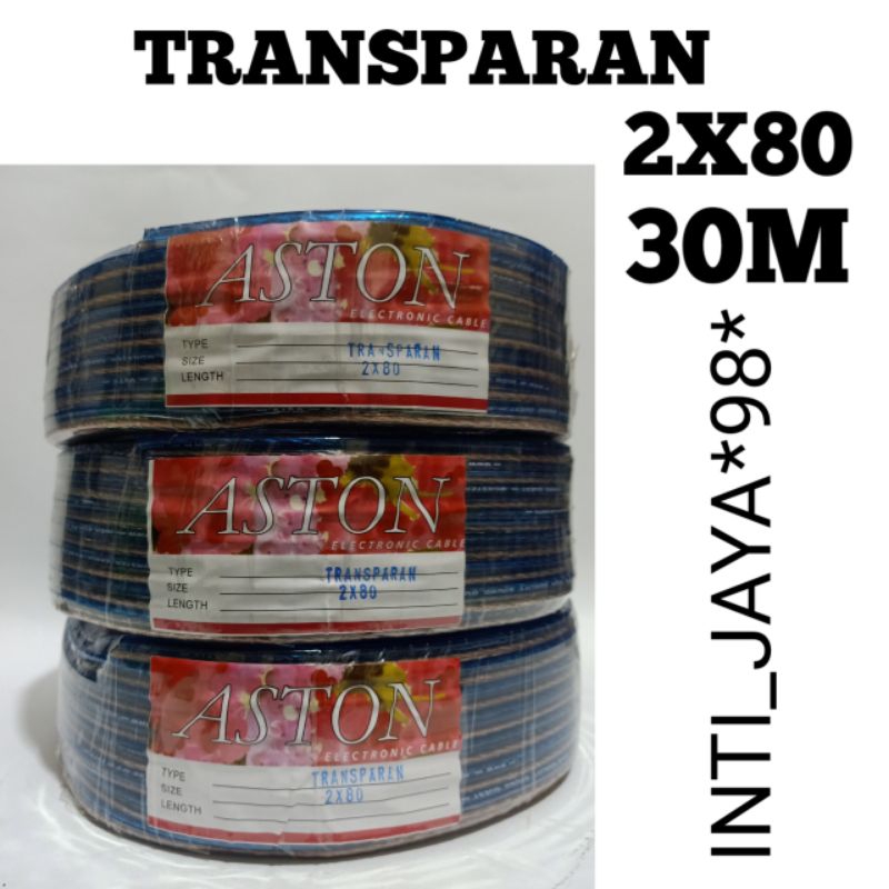 Jual Kabel listrik transparan 2x80 ( 30M FULL ) isi 2 serabut tebal ...