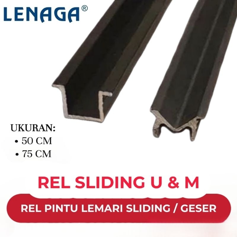 Jual Rel Sliding U & M Pintu Lemari Geser Rel Las UM / UV Lenaga Rel 3141 50 cm & 75 cm | Shopee ...