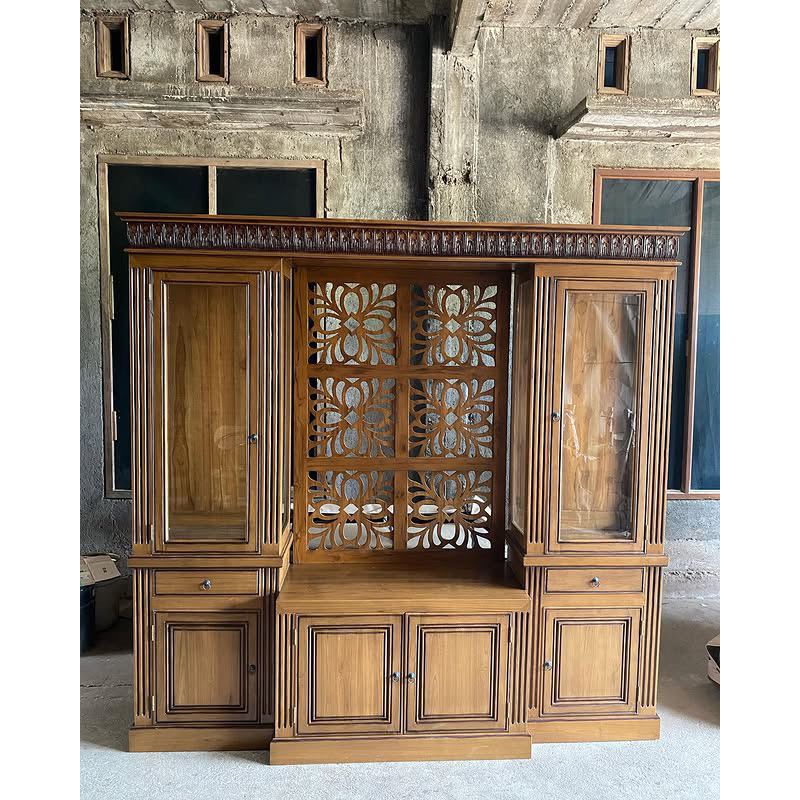 Jual Bufet Tv Minimalis Jati/Partisi Ruangan Klasik Jati | Shopee Indonesia