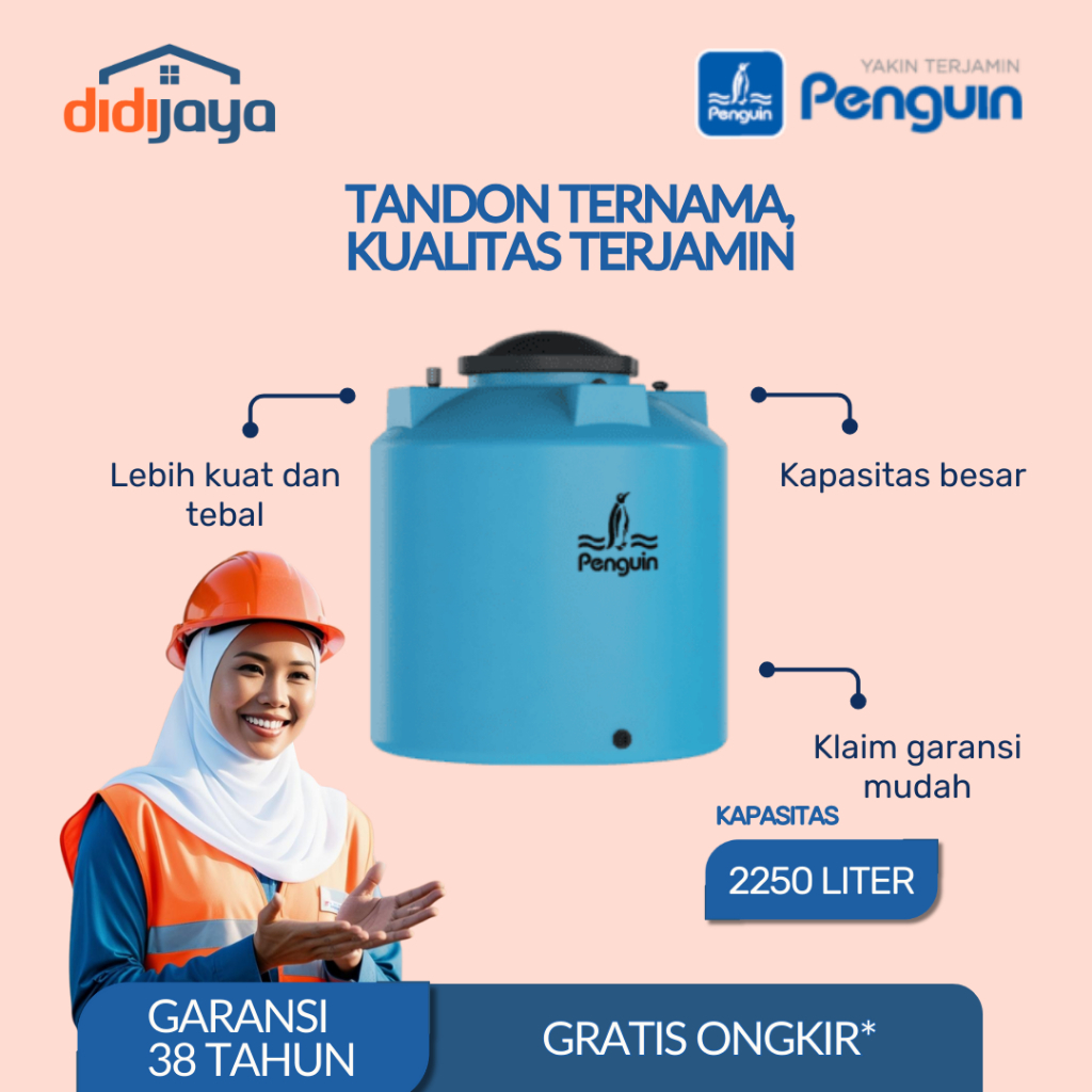 Jual Tandon Air Penguin Anti Lumut Toren Air Tangki Air Penguin TB 220 ...