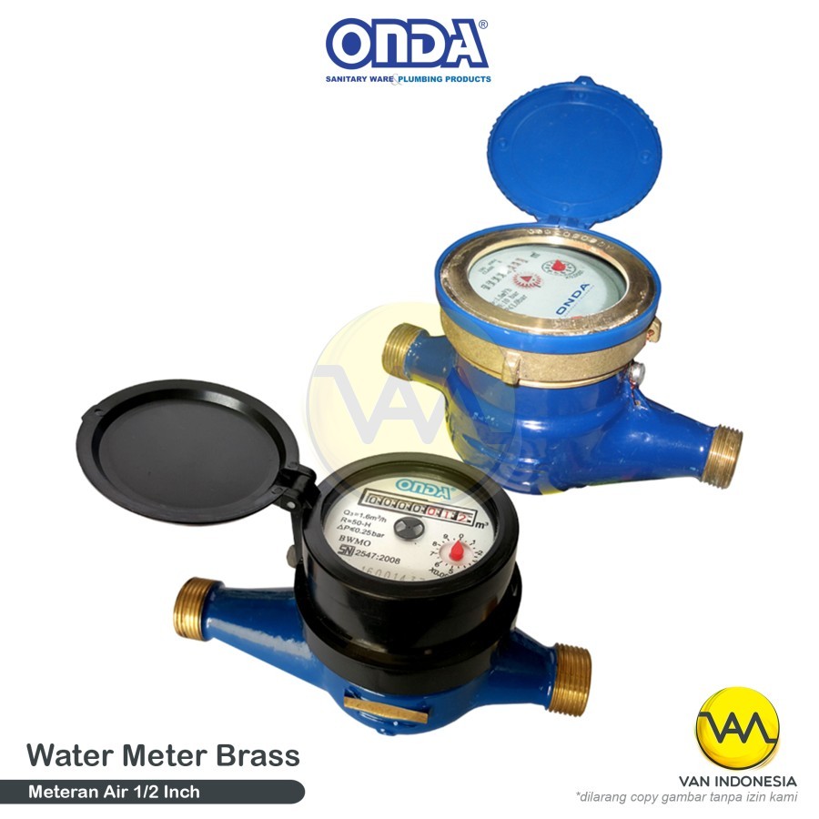 Jual Meteran Air ONDA Kuningan / Water Meter 1/2" Inch Brass PAM SNI | Shopee Indonesia