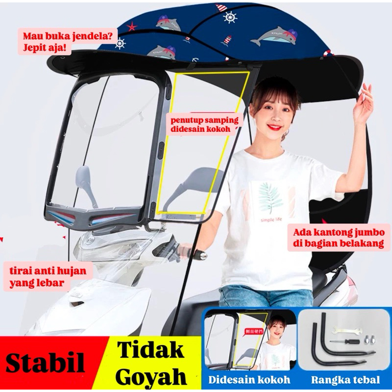 Jual Payung Motor Pelindung Hujan Panas Atap Motor Kanopi Motor ...
