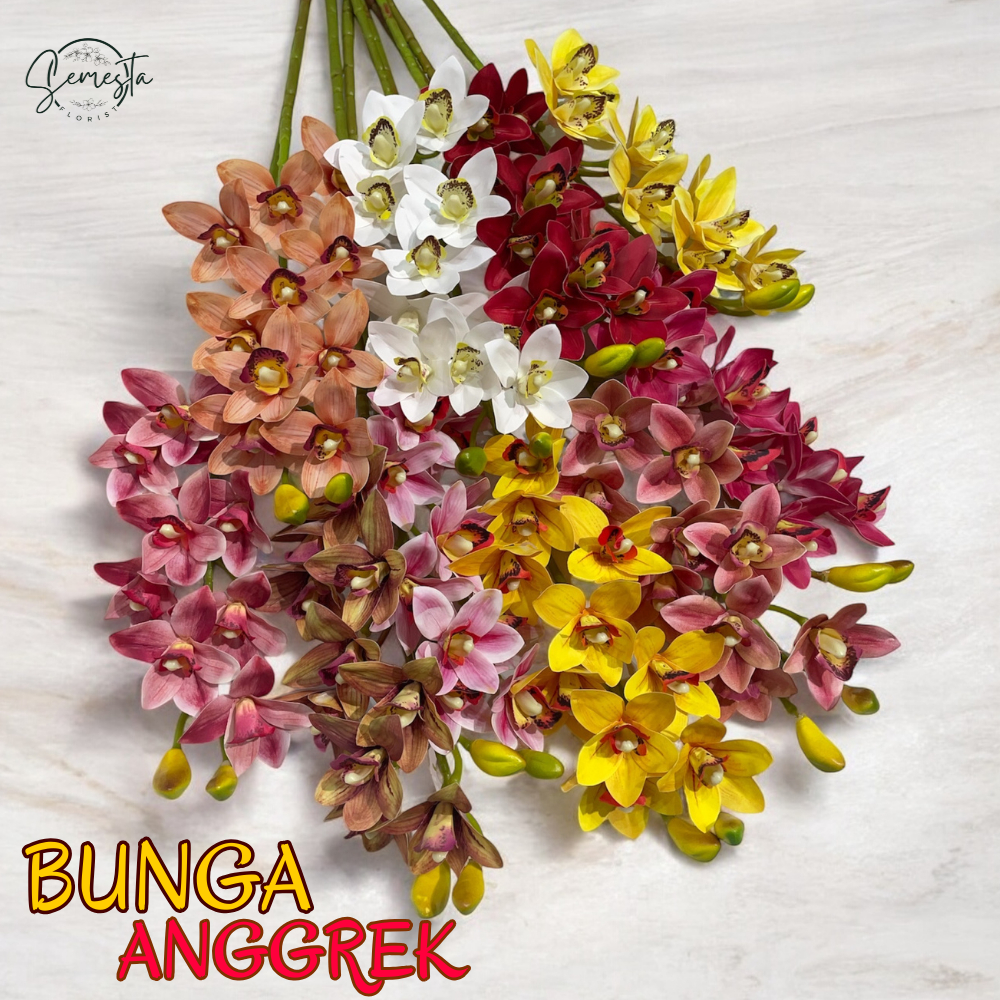 Jual Bunga Anggrek Cymbidium Orchid Jumbo 10 Cabang Latex Bunga ...