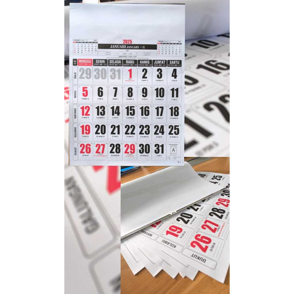 Jual KALENDER 2025 - KALENDER DINDING JUMBO - KALENDER POLOS 12 LEMBAR ...