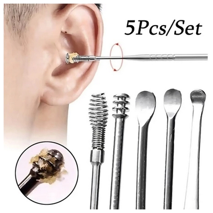Jual Korek Telinga Stainless Steel Set 5in1 Alat Pembersih Kotoran ...