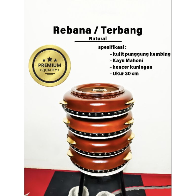 Jual terbang rebana asli jepara kulit punggung kambing kayu mahoni ukur ...