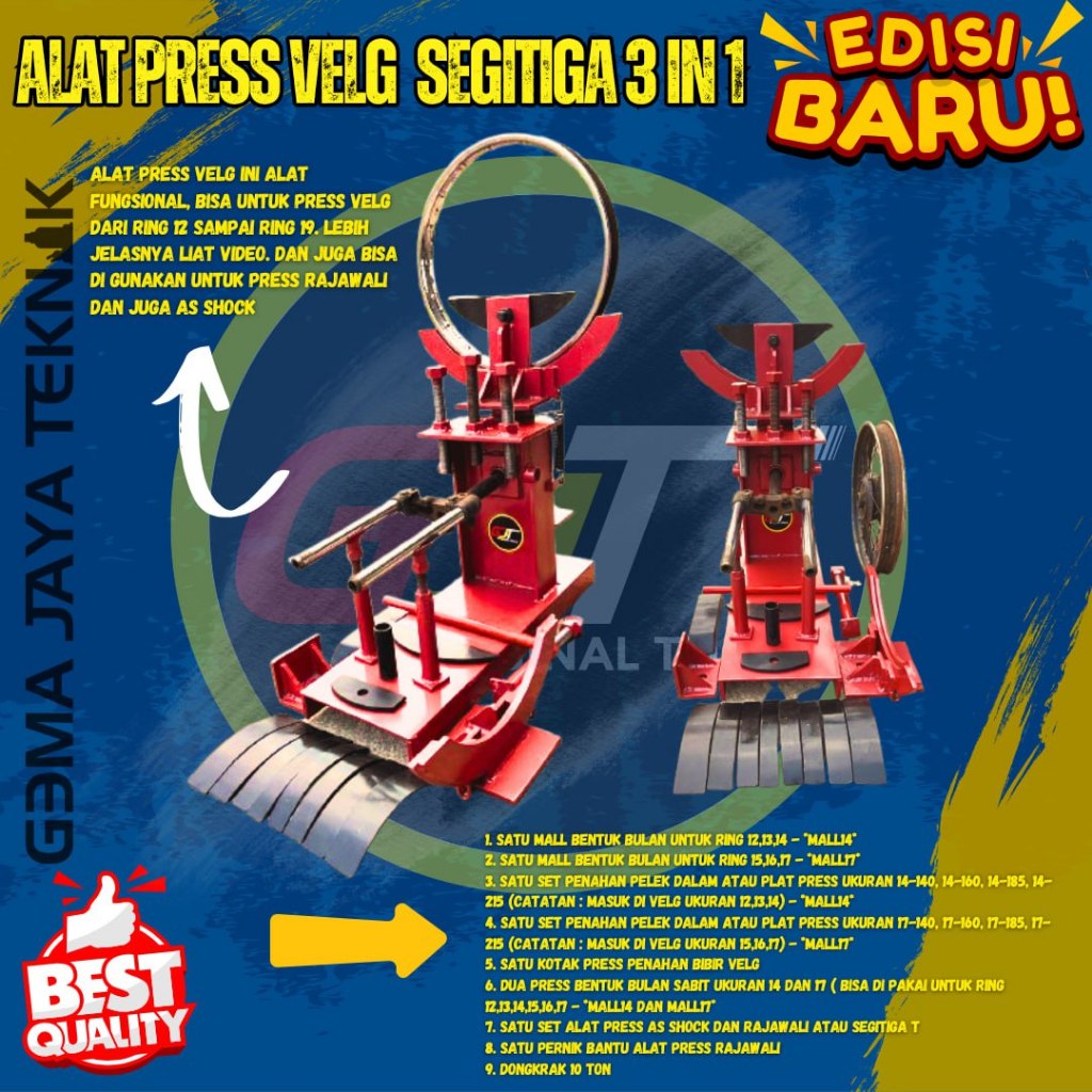 Jual Alat Press Rajawali Segitiga As shock dan Mesin Press Velg Racing ...