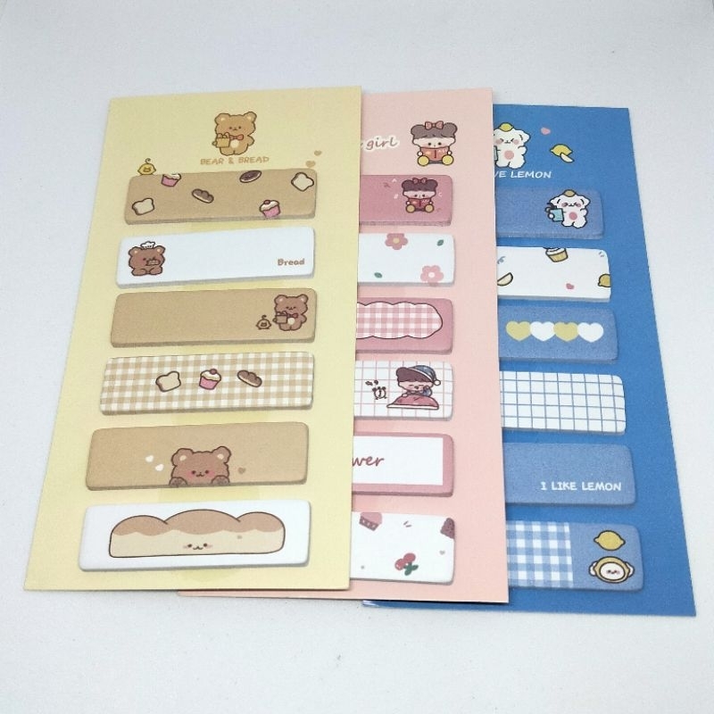 Jual Sticky Notes Lucu 6IN1 Tempelan Kertas Catatan 120 Lembar Notes ...