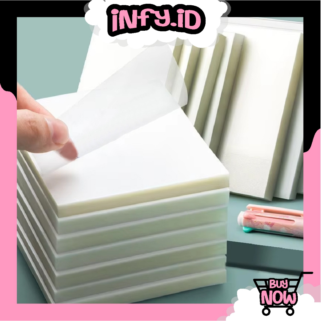 Jual INFY - Set Kertas Notes Transparan 50 Lembar Label Stickers PET ...