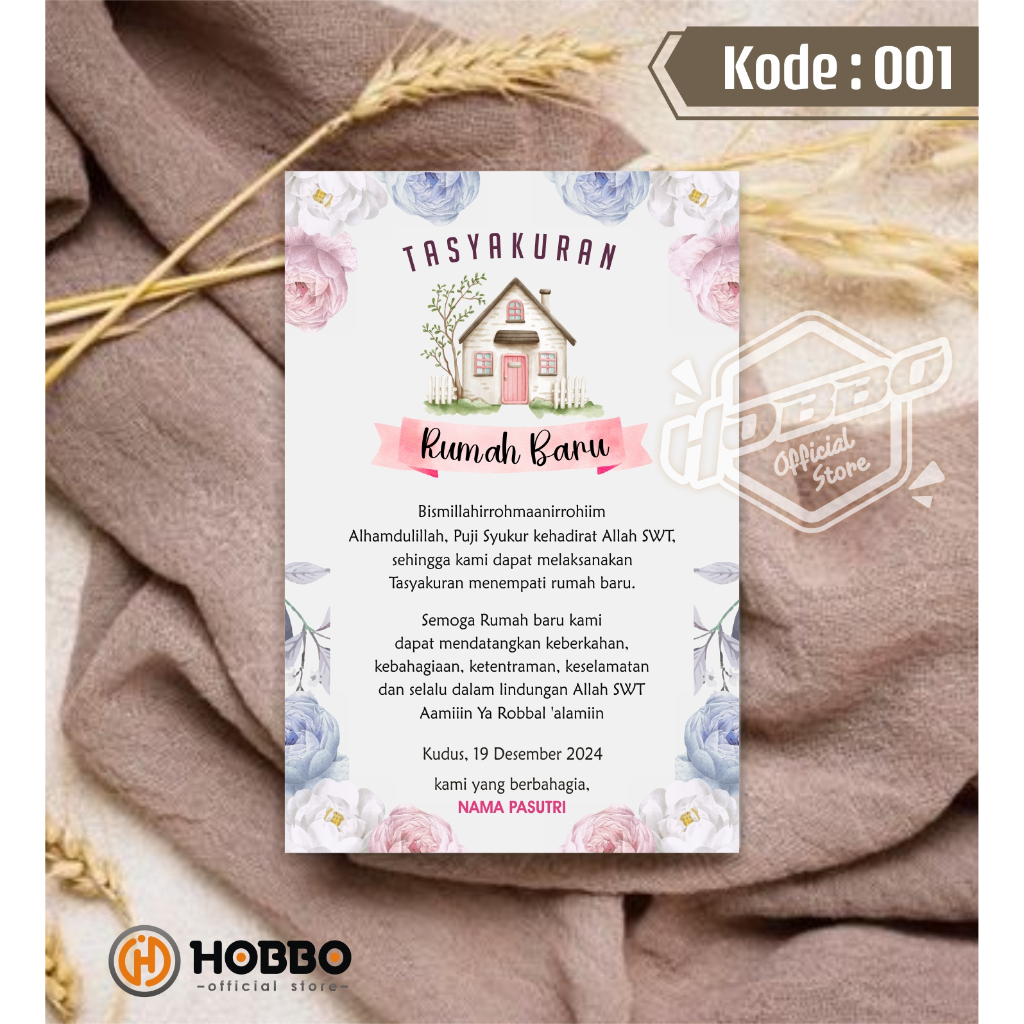 Jual Kartu ucapan Tasyakuran Rumah Baru - Syukuran menempati rumah baru ...