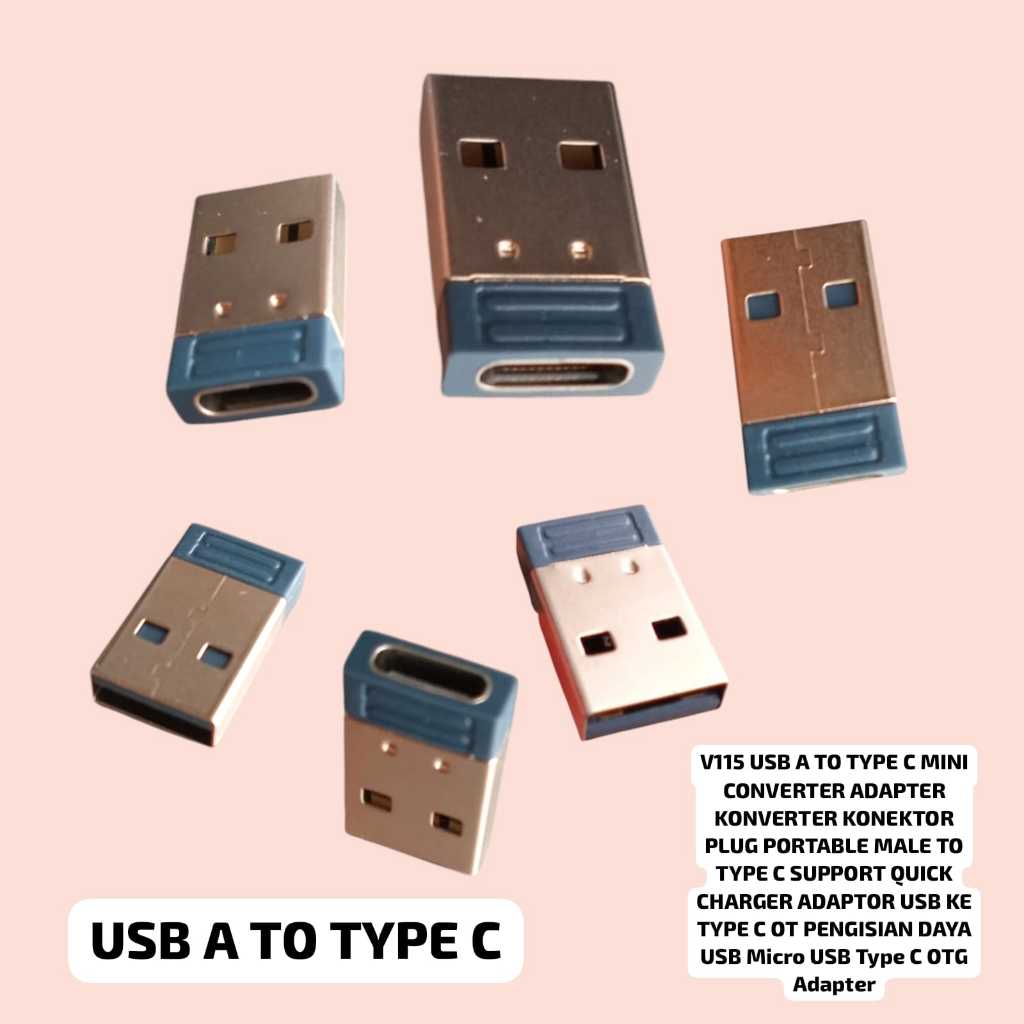 Jual V115 USB A TO TYPE C MINI CONVERTER ADAPTER KONVERTER KONEKTOR ...