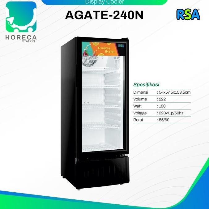 Jual Showcase Rsa Cooler Agate 240 Display Cooler Agate-240 222 Liter ...