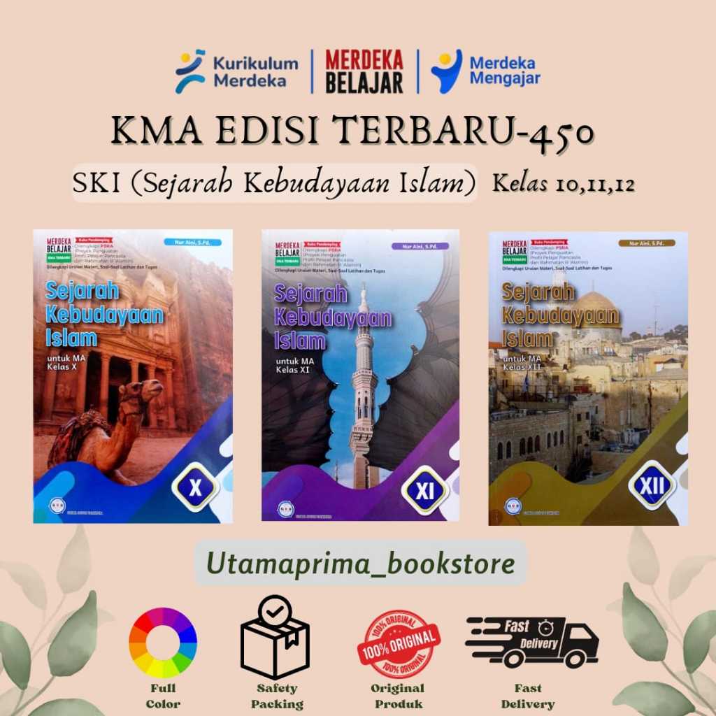 Jual BUKU SISWA SEJARAH KEBUDAYAAN ISLAM (SKI) KELAS 10,11,12 KMA TERBARU (450) KURIKULUM ...
