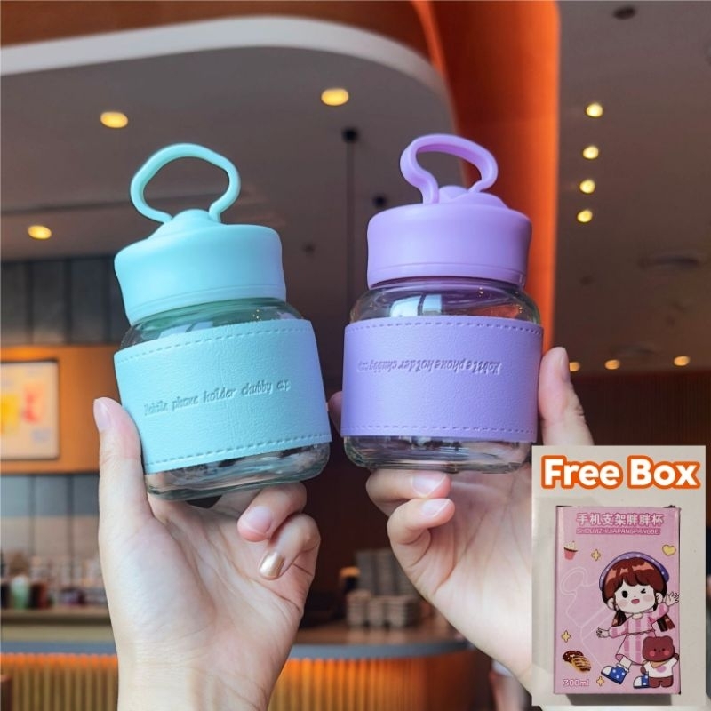 Jual BOTOL MINUM KACA MOBILE PHONE HOLDER 300ML | Shopee Indonesia