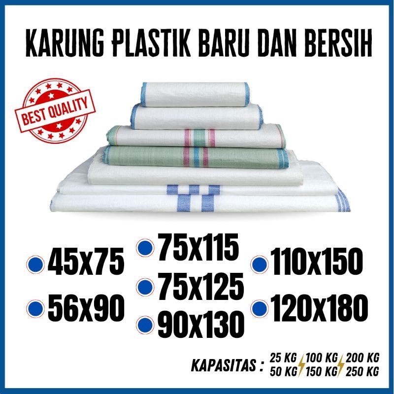 Jual Karung Plastik PUTIH BARU Ukuran 45x75 | 56x90 | 75x115 | 75x125 ...