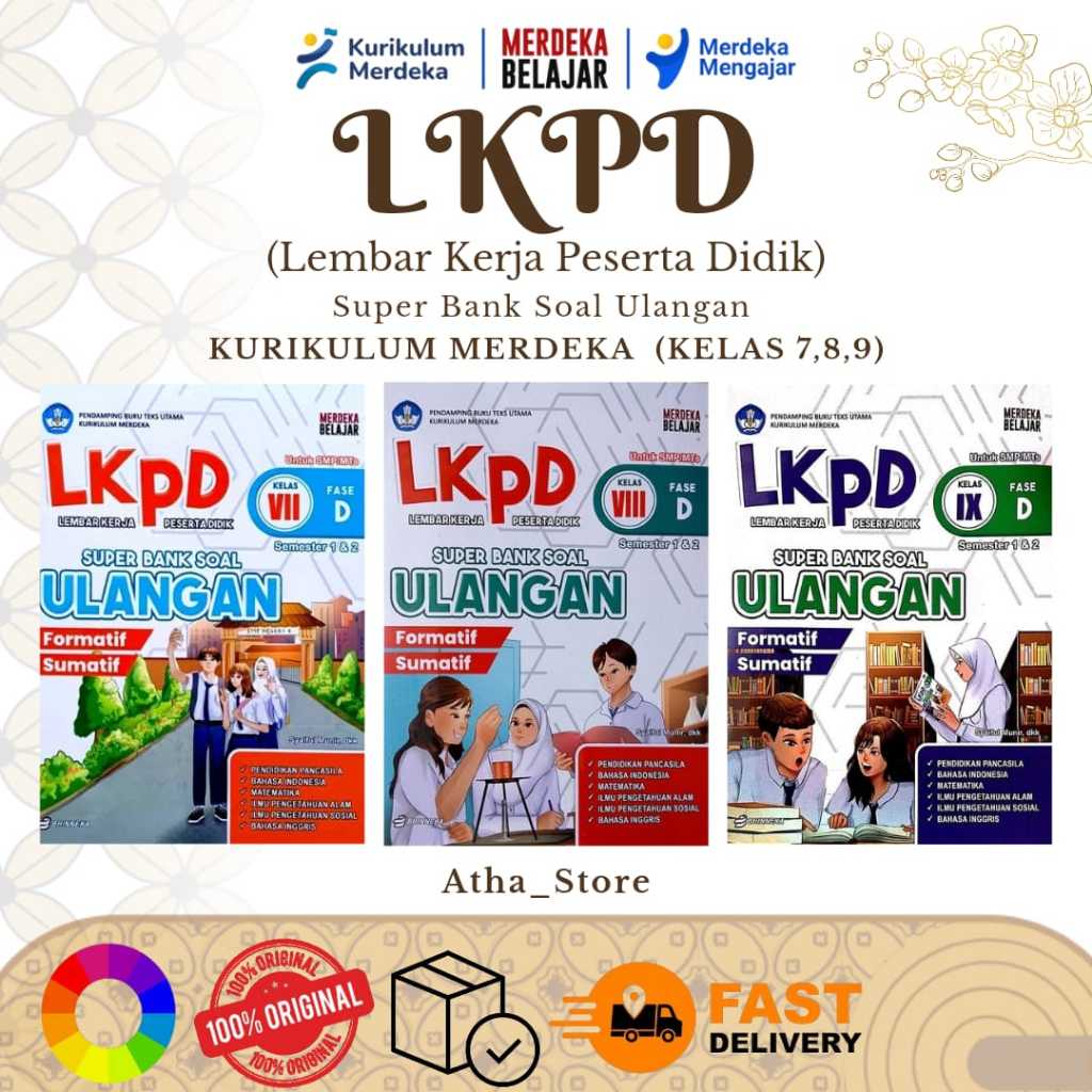 Jual BUKU LEMBAR KERJA PESERTA DIDIK (LKPD) KELAS 7,8,9 KURIKULUM ...