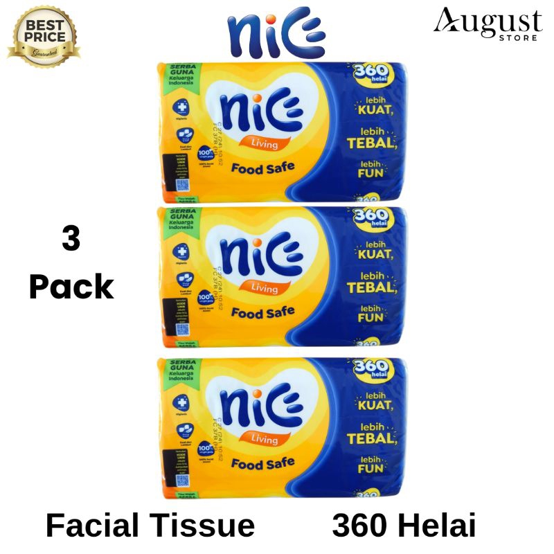 Jual [PAKET 3 PACK) Tissue NICE ISI 360 HELAI / 2 PLY / TISSUE MURAH ...