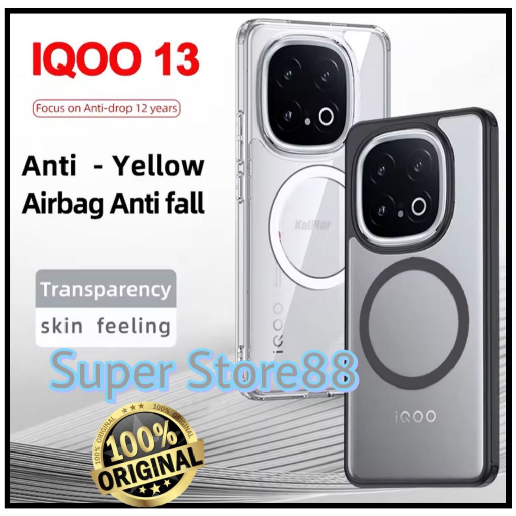 Jual CASE VIVO IQOO 12 | 13 5G FROSTED TRITONE MAGSAFE ANTI YELLOW HARD ...