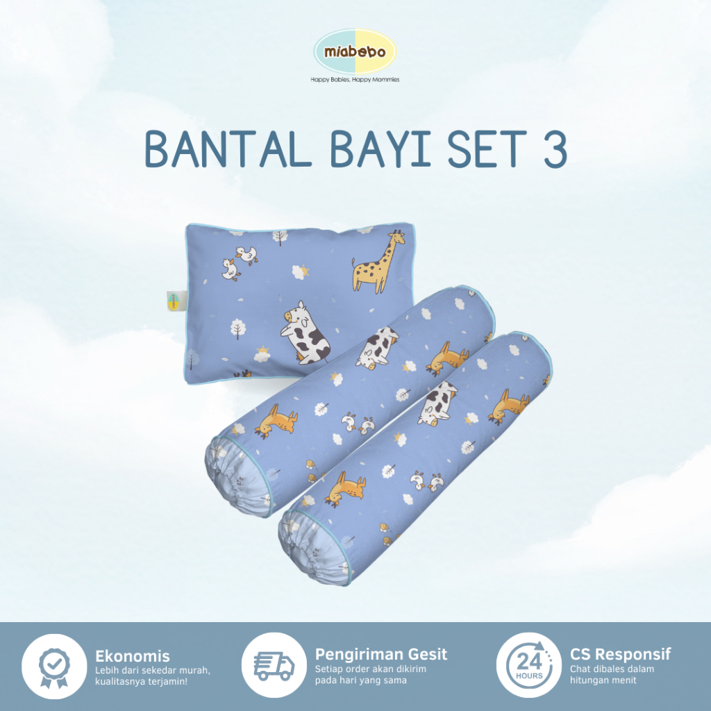 Jual Miabebo Bantal Guling Set Bayi isi 3 | Shopee Indonesia