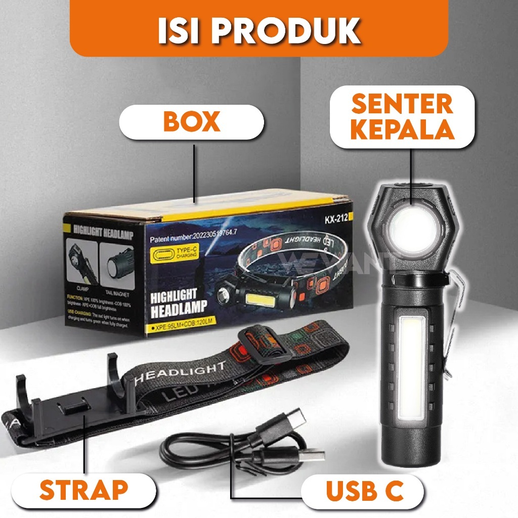 Jual [ Aurorashop88 ] Senter Kepala Senter Tangan Magnet COB KX 212 ...