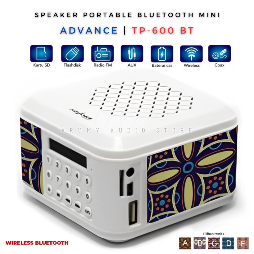 Jual Speaker Bluetooth portable Advance TP600BT+Remote/ TP600 (Support ...