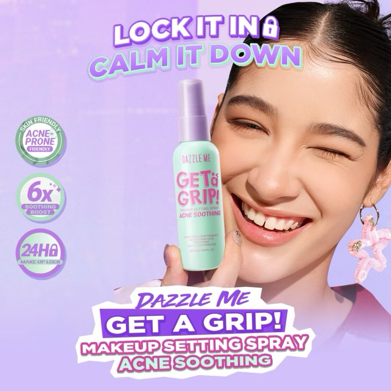 Jual Dazzle Me Get A Grip Make Up Setting Spray Acne Soothing 60ml | Shopee Indonesia