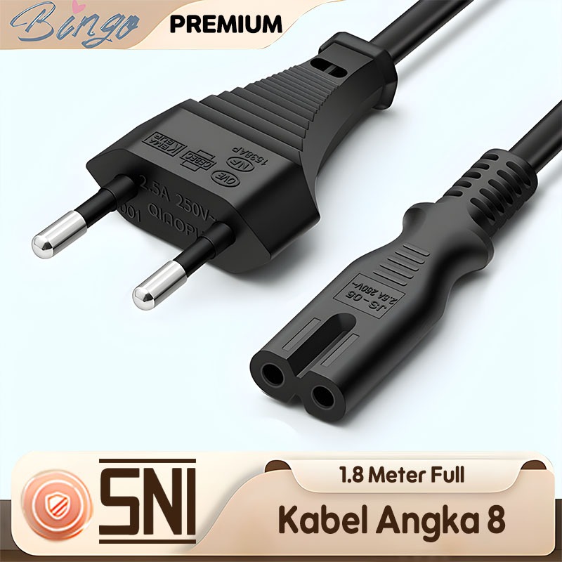 Jual Kabel Power Angka 8 1.8 Meter Full Kabel Listrik Kabel Cas Panjang ...