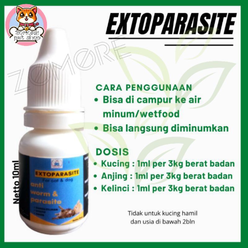 Jual extoparasit obat cacing kutu scabies tungau kucing 10ml | Shopee ...