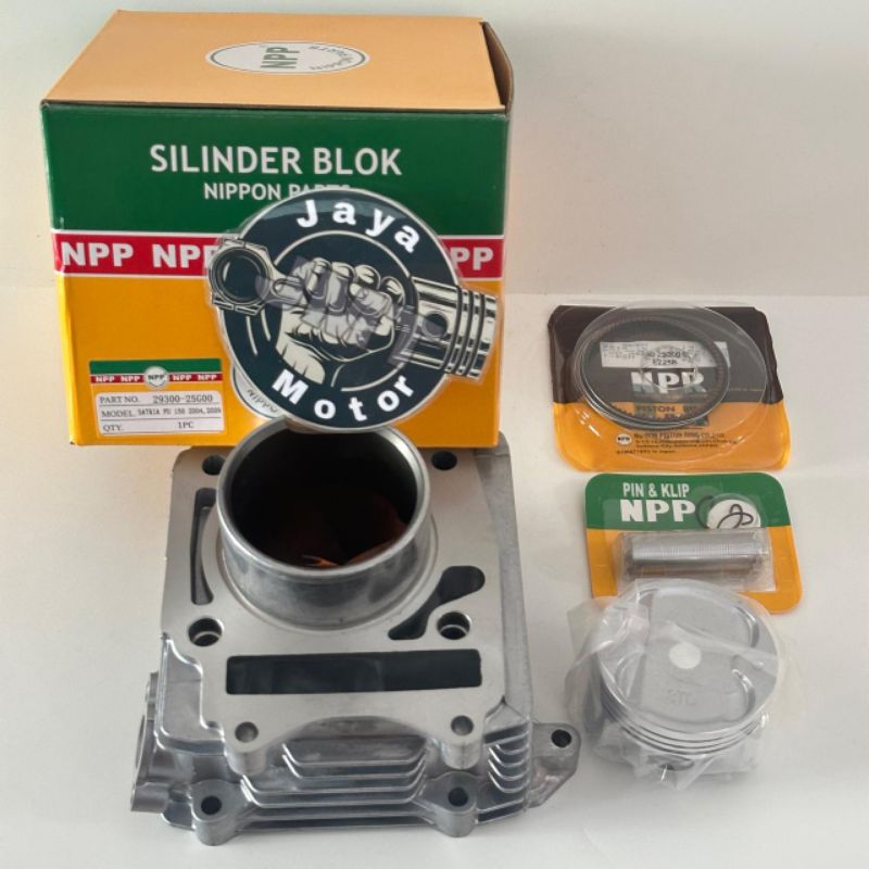 Jual Blok seher boring cylinder set plus piston kit Satria Fu karbu Npp | Shopee Indonesia