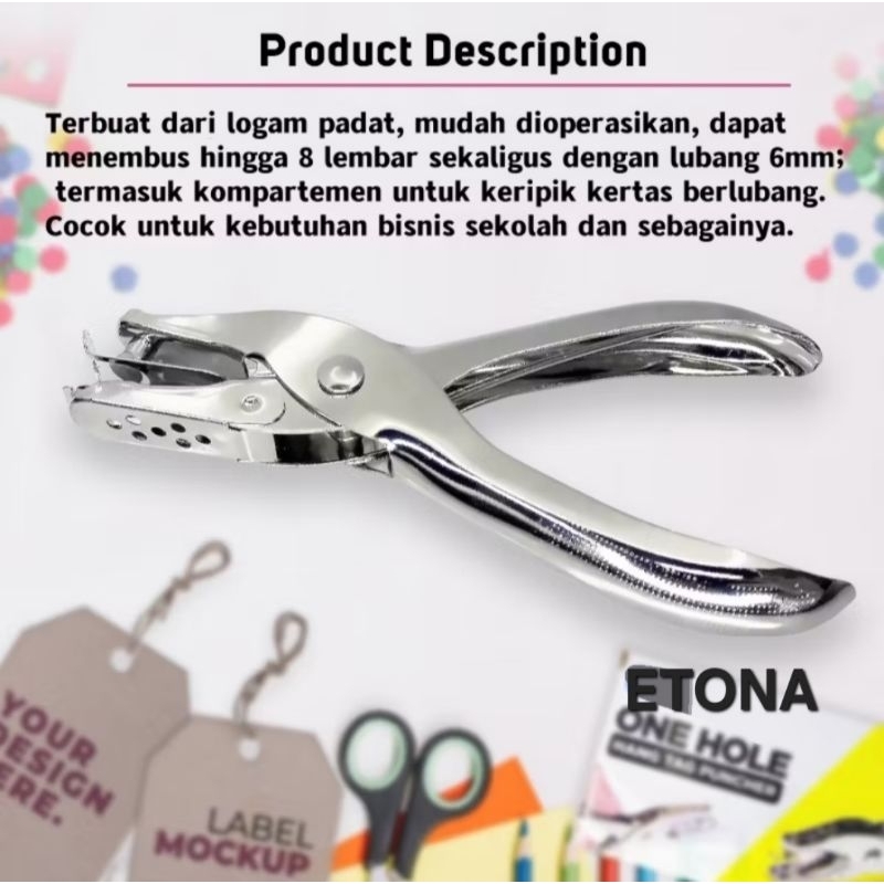 Jual Pembolong Kertas 4 MM HANYA 1 Lubang / Punch One Hole/ Alat ...