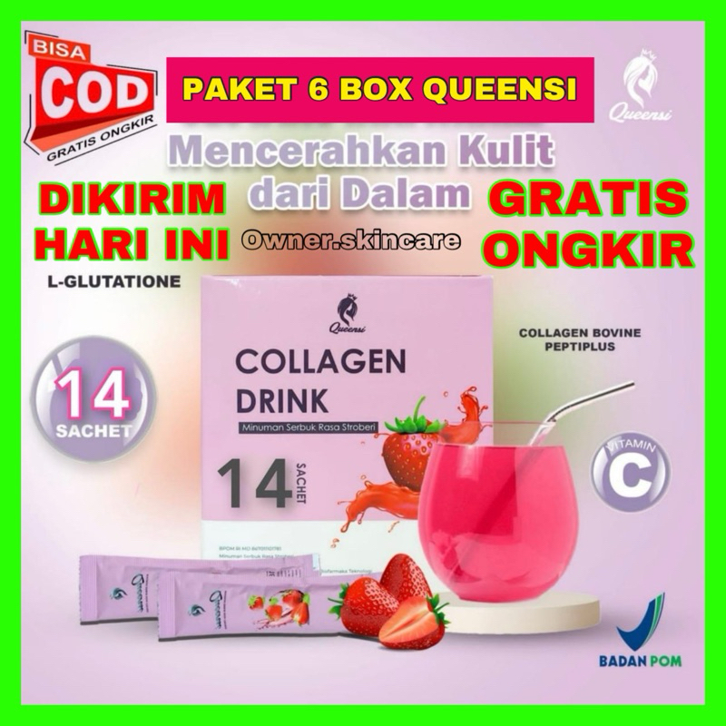 Jual PAKET 6 BOX QUEENSI COLLAGEN DRINK | MINUMAN KOLAGEN | MINUMAN PENCERAH KULIT | Shopee ...
