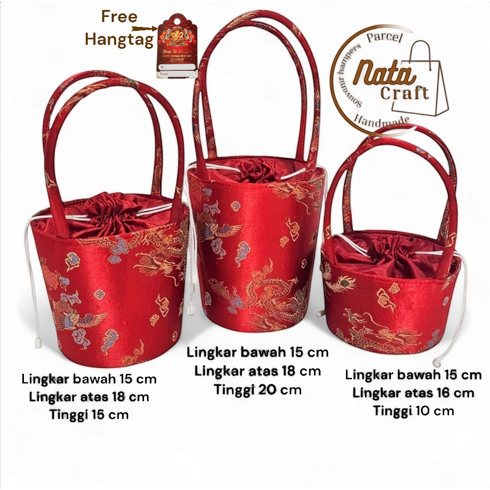 Jual Nata craft-Tas Parcel Serut Cheongsam CNY Tas Hampers Imlek ...
