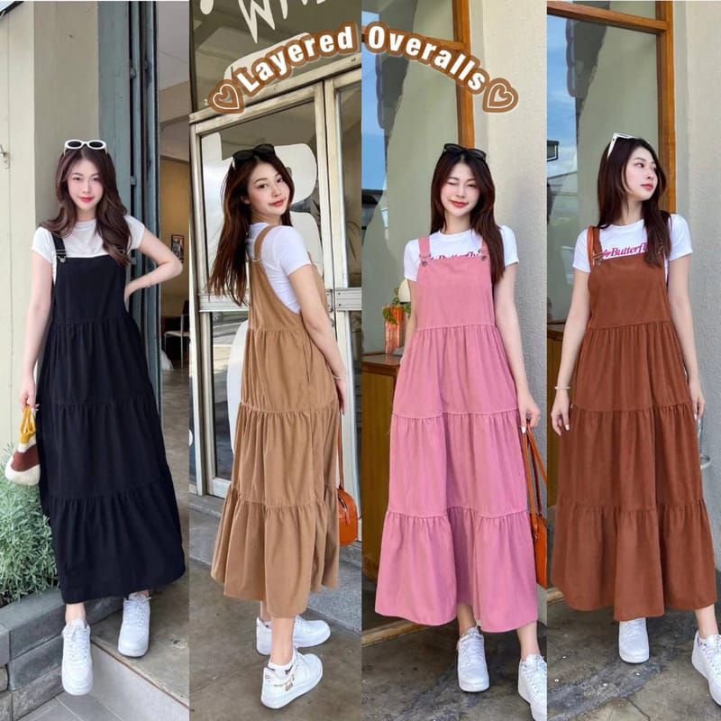 Jual Overall dres wanita/remaja model susun bahan rayon premium ...
