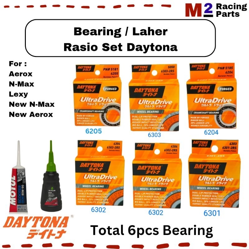 Jual Laher Bearing Rasio Set Oli Gear Aerox N Max Lexi New N Max Aerox ...