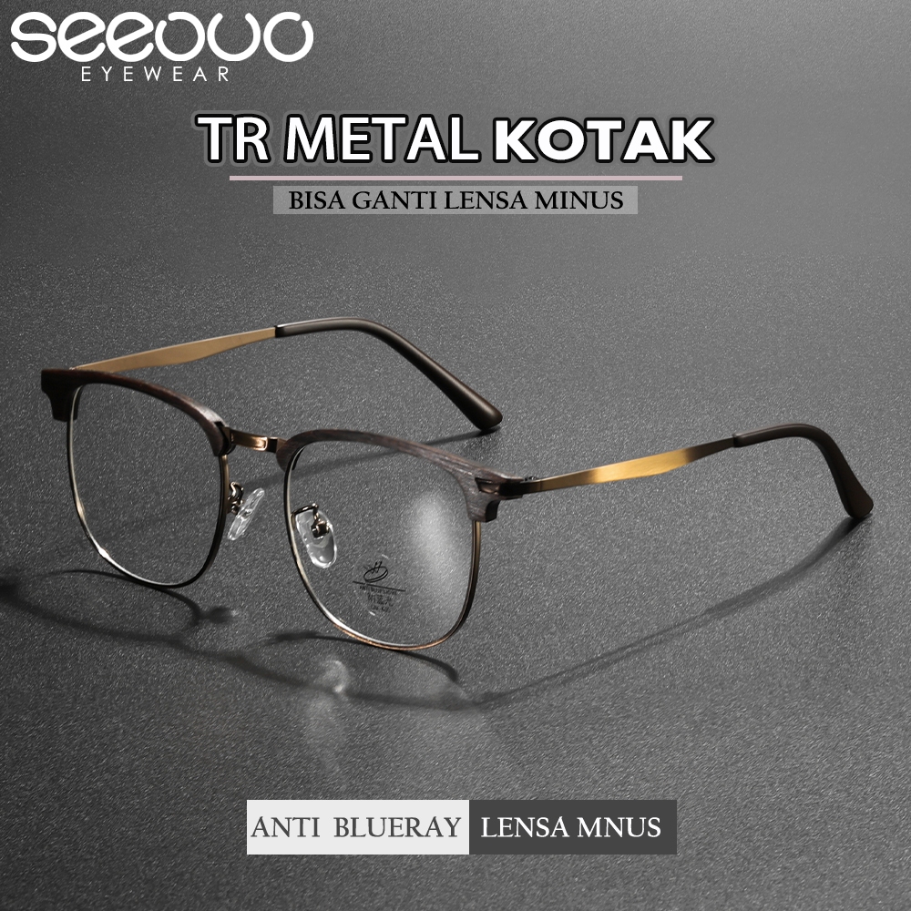 Jual Seeouo Antiradiasi Blueray Kacamata Model Kotak Stylish Fashion Glasses Unisex Pria dan ...