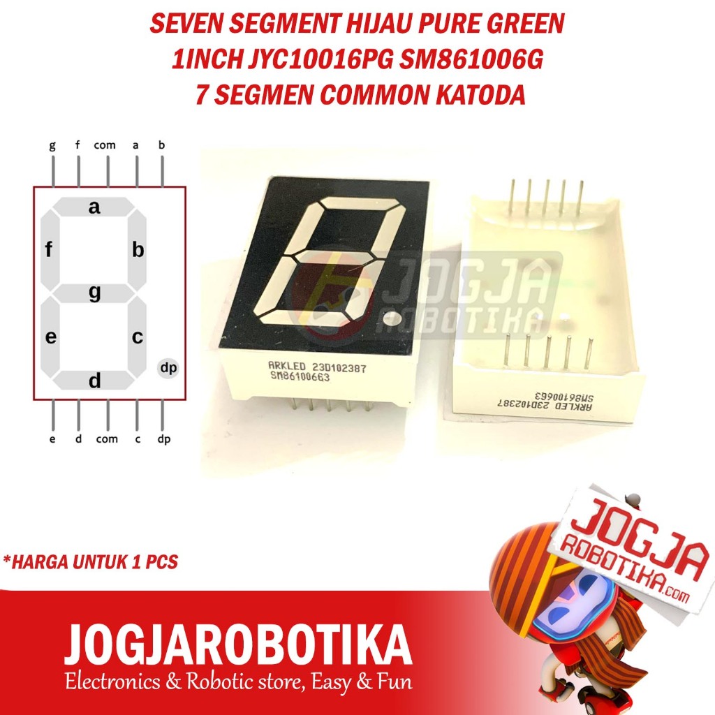 Jual SEVEN SEGMENT HIJAU PURE GREEN 1 INCH SM861006G 7 SEGMEN COMMON ...