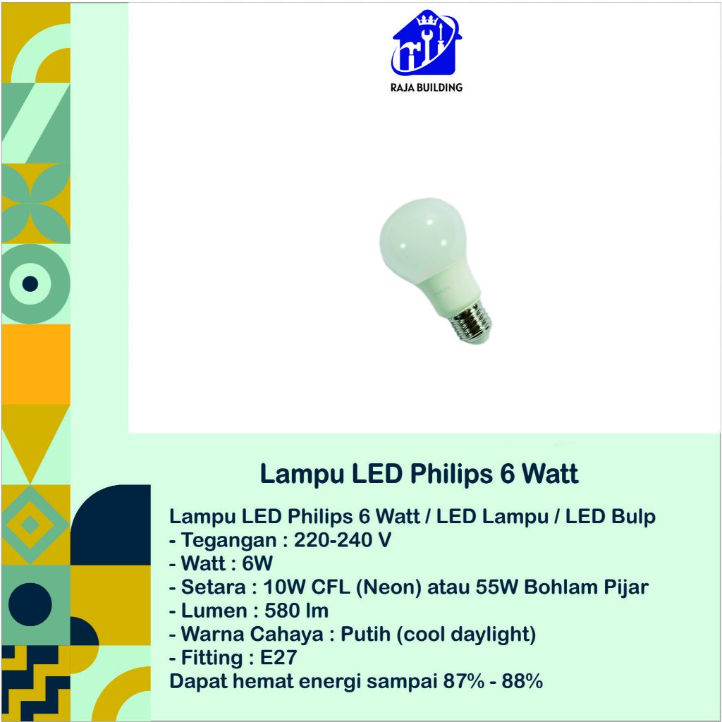 Jual Lampu LED Philips 6 Watt / LED Lampu / LED Bulp | Shopee Indonesia