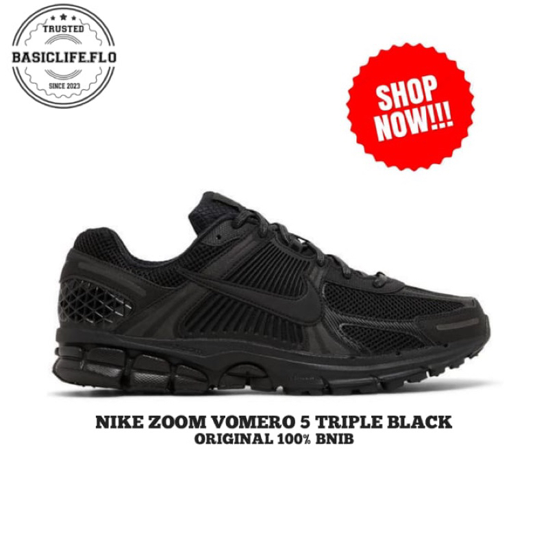 Jual (BSL) Nike Zoom Vomero 5 Triple Black Original 100% BNIB | Shopee ...